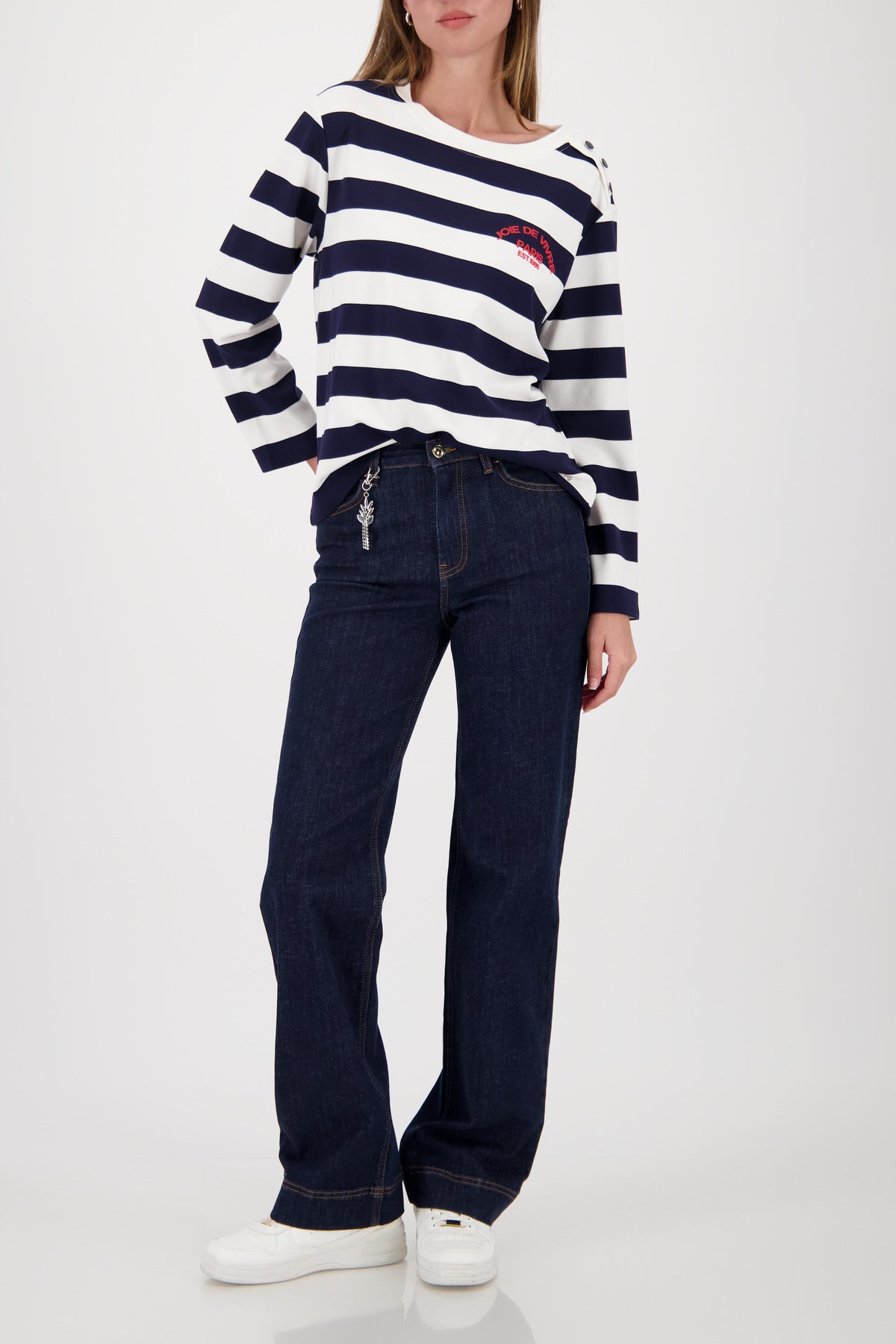 Monari Striped Sweatshirt - Navy and White – Laura's Collections