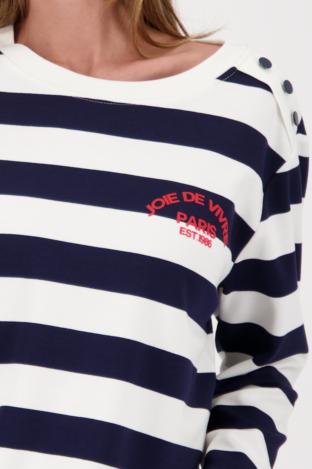 Monari Striped Sweatshirt - Navy and White – Laura's Collections